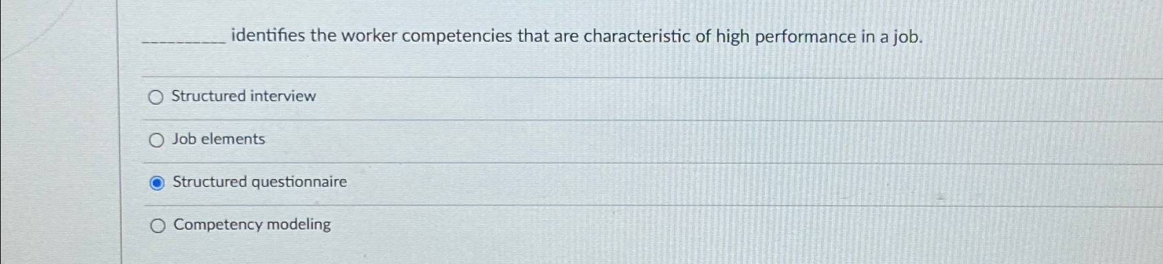 Solved identifies the worker competencies that are | Chegg.com