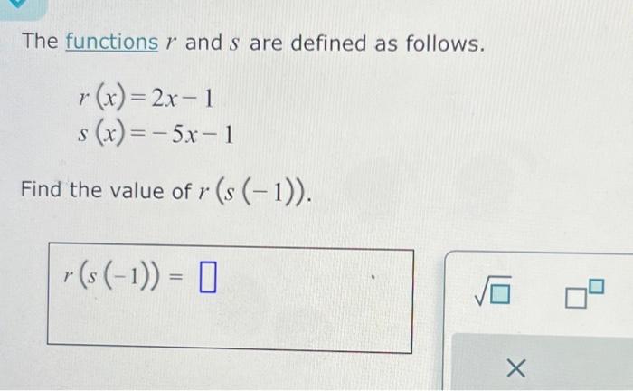 Solved The functions r and s are defined as follows. | Chegg.com