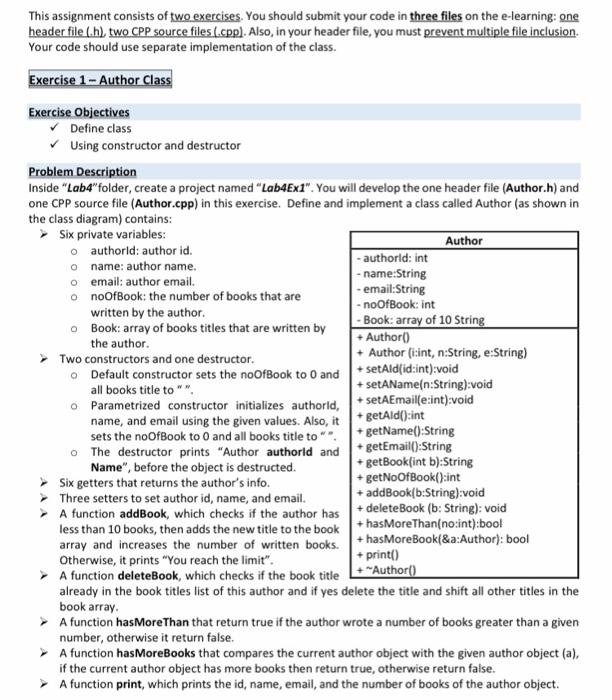 Solved This assignment consists of two exercises. You should | Chegg.com