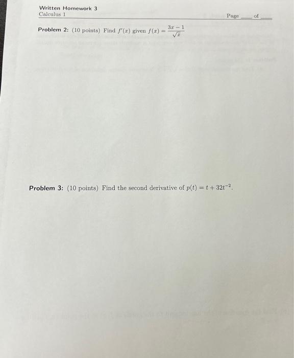 Solved Problem 2: (10 points) Find f′(x) given f(x)=x3x−1 | Chegg.com Solved Problem 2: (10 points) Find f′(x) given f(x)=x3x−1 | Chegg.com