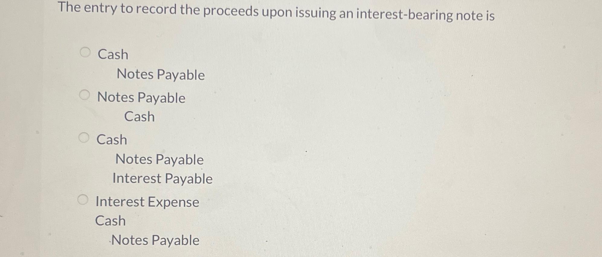Solved The entry to record the proceeds upon issuing an | Chegg.com