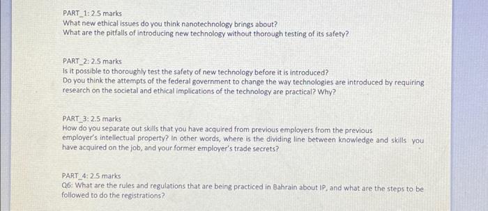 Solved PART_1:2.5 marks What new ethical issues do you think | Chegg.com