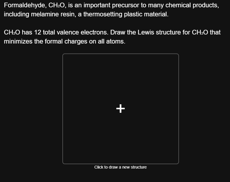 Solved Formaldehyde, CH₂O, ﻿is an important precursor to | Chegg.com