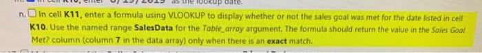 Тоокор n. In cell K11, enter a formula using VLOOKUP | Chegg.com