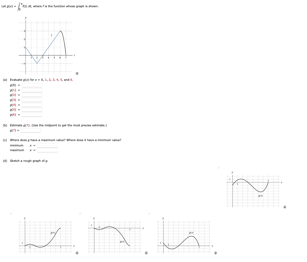 Solved Let g(x)=∫0xf(t)dt, ﻿where f ﻿is the function whose | Chegg.com