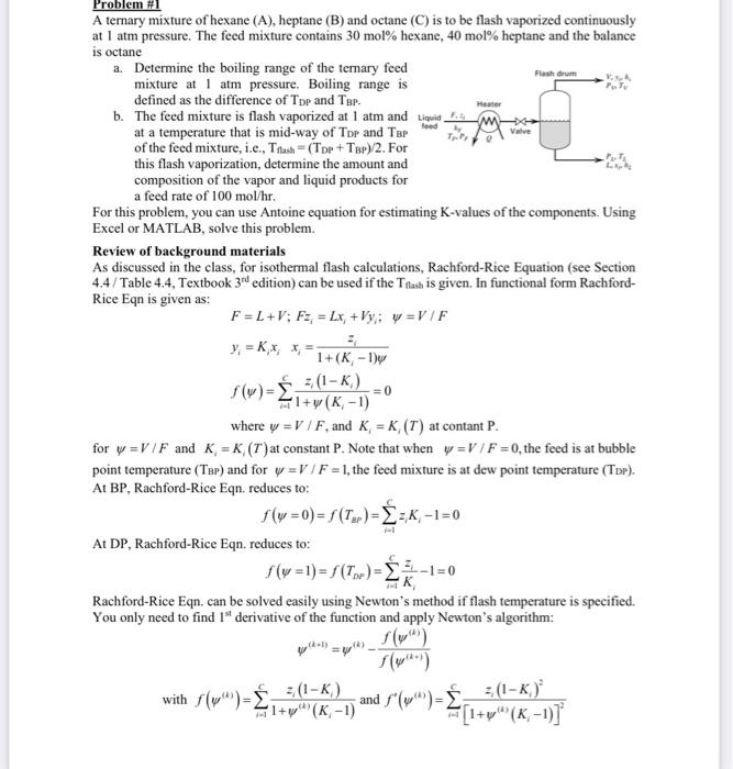 Solved A ternary mixture of hexane (A), heptane (B) and | Chegg.com