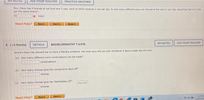 Solved MY NOTES ASK YOUR TEACHER 3. [0/1 Points] DETAILS | Chegg.com