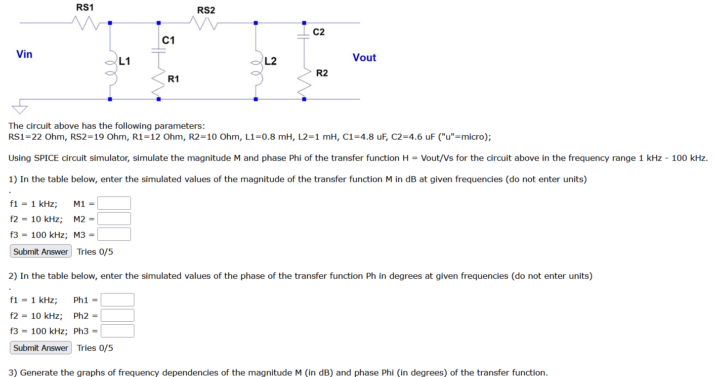 Please solve using LT Spice ﻿and provide graphs. ﻿The | Chegg.com
