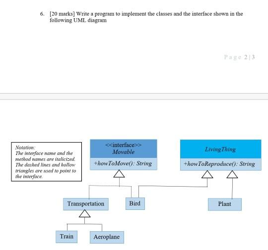 Solved 6. [20 marks] Write a program to implement the | Chegg.com