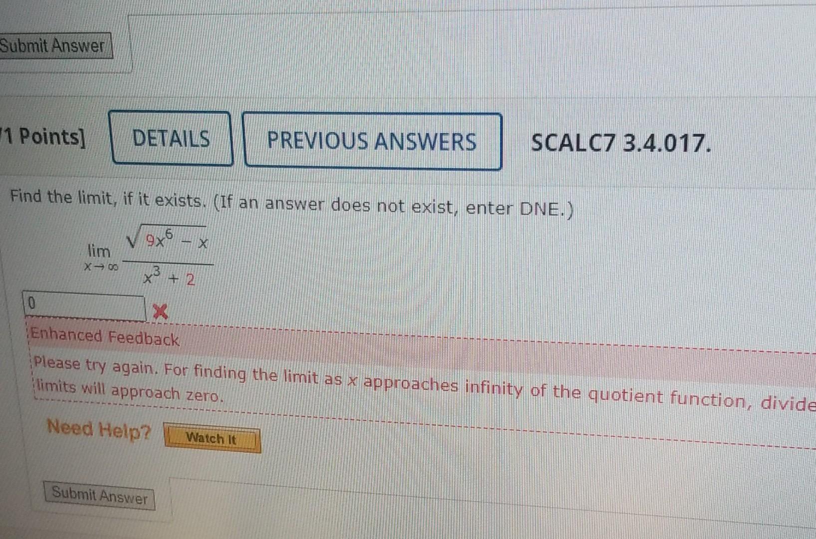 Solved Find each limit, if it exists. (a) limx→∞x6−8x5+1 (b) | Chegg.com