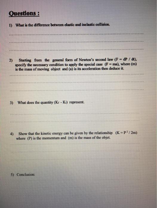 Solved Part (1): Elastic collision (Elasticity 100%) | Chegg.com