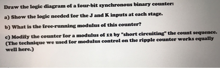 Solved Draw the logic diagram of a four-bit synchronous | Chegg.com