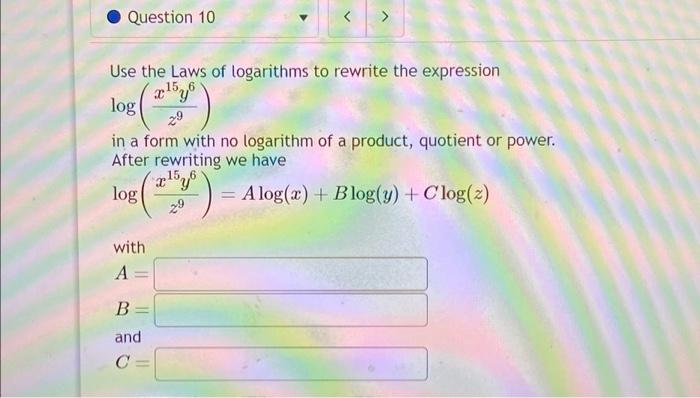 Solved Use the Laws of logarithms to rewrite the expression | Chegg.com