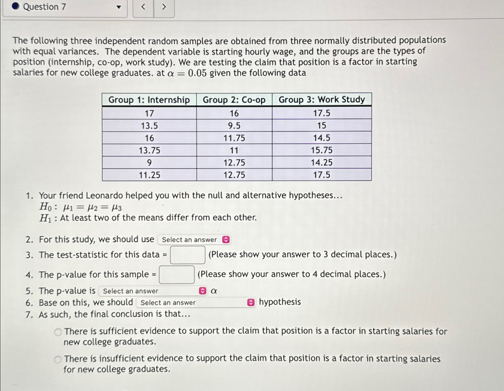 Question 7The following three independent random | Chegg.com