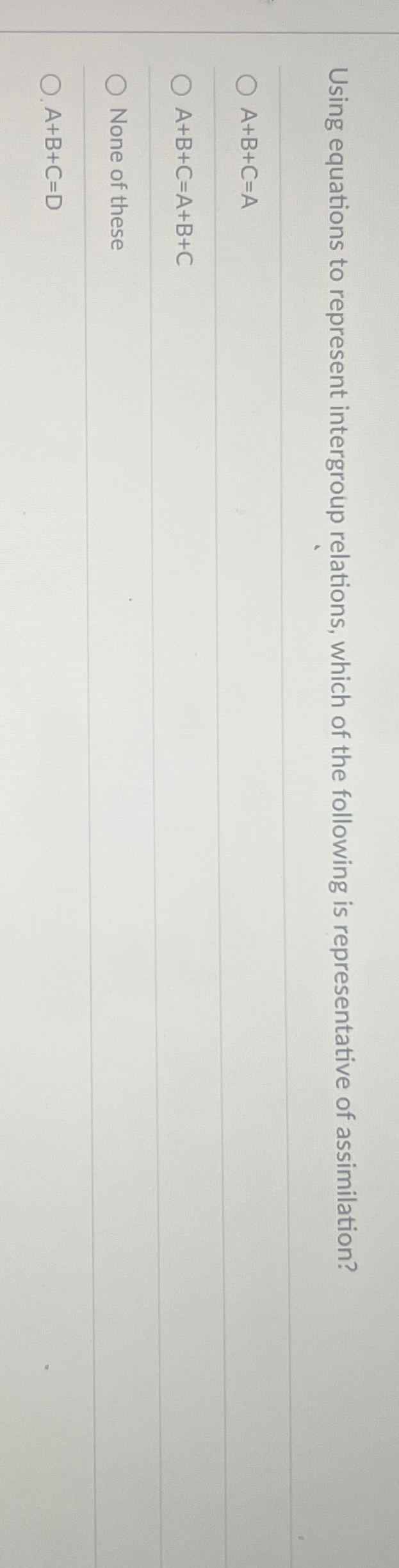 Solved Using equations to represent intergroup relations, | Chegg.com