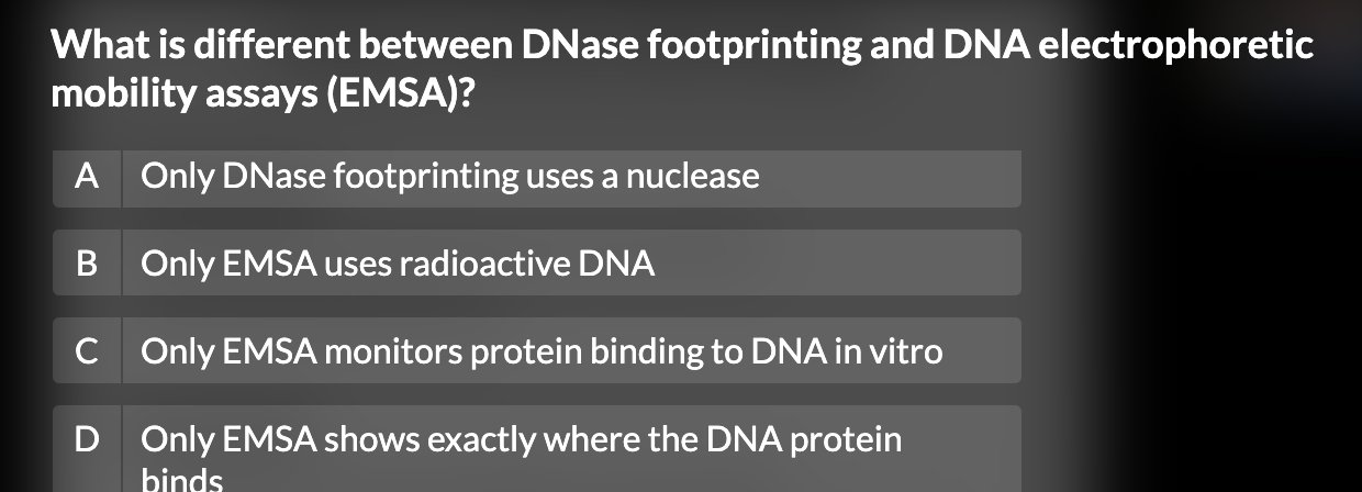 Solved What is different between DNase footprinting and DNA | Chegg.com