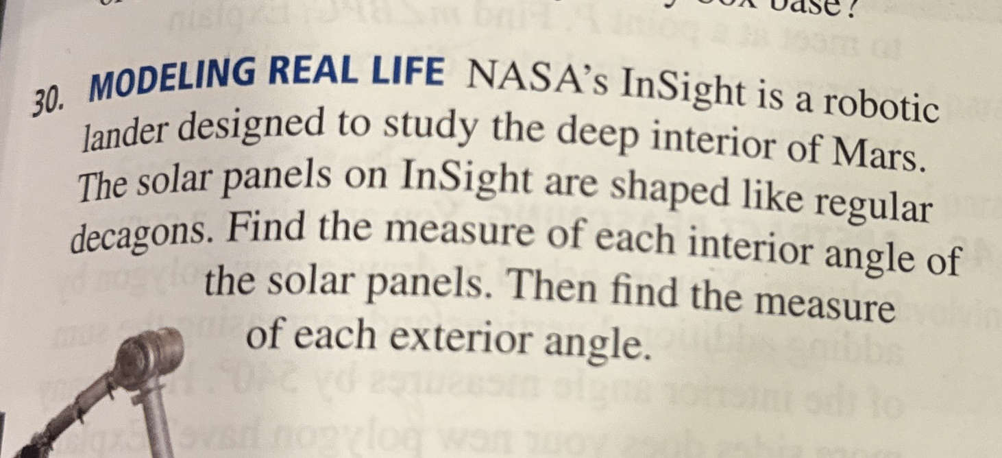 Solved MODELING REAL LIFE NASA's InSight is a robotic lander | Chegg.com