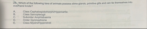 Solved 2b. ﻿Which of the following taxa of animals possess | Chegg.com