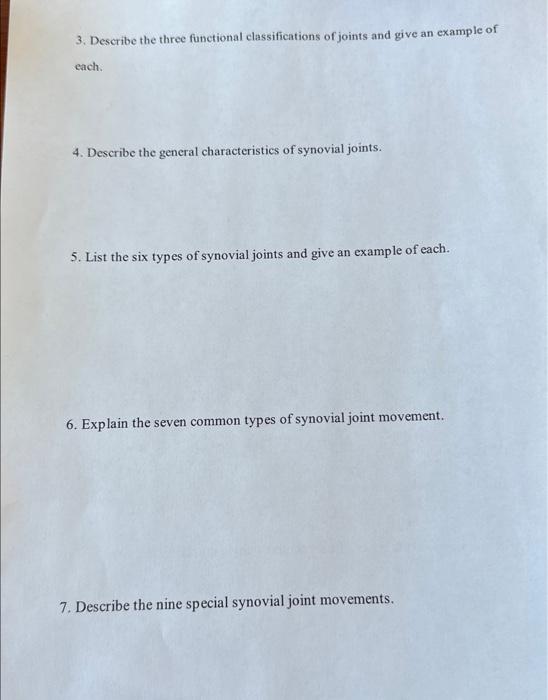 Solved 3. Describe the three functional classifications of | Chegg.com