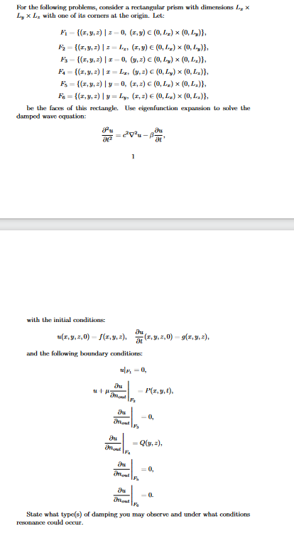 Solved Use eigenfunction expansion to ﻿solve the damped wave | Chegg.com