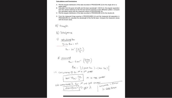 Cakulations and Conclusions graph paper. D. Fron the | Chegg.com