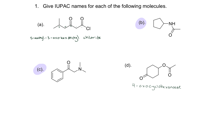 Solved Give IUPAC names for each of the following | Chegg.com