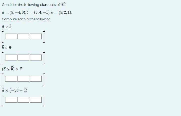 Solved Consider the following elements of R3 | Chegg.com