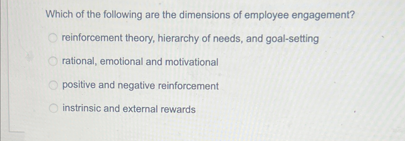 Solved Which of the following are the dimensions of employee | Chegg.com