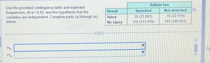 Solved Use the provided contingency table and expected | Chegg.com