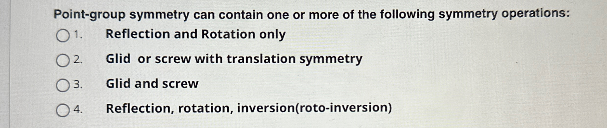 Solved Point-group symmetry can contain one or more of the | Chegg.com
