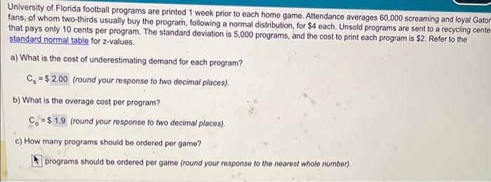 Solved University of Florida football programs are printed 1 | Chegg.com