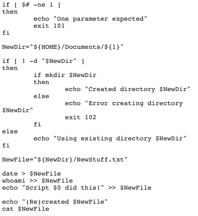 Solved Based on the example script create a new bash script | Chegg.com