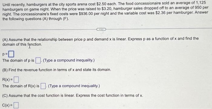 Solved (D) Graph the cost function and the revenue function | Chegg.com