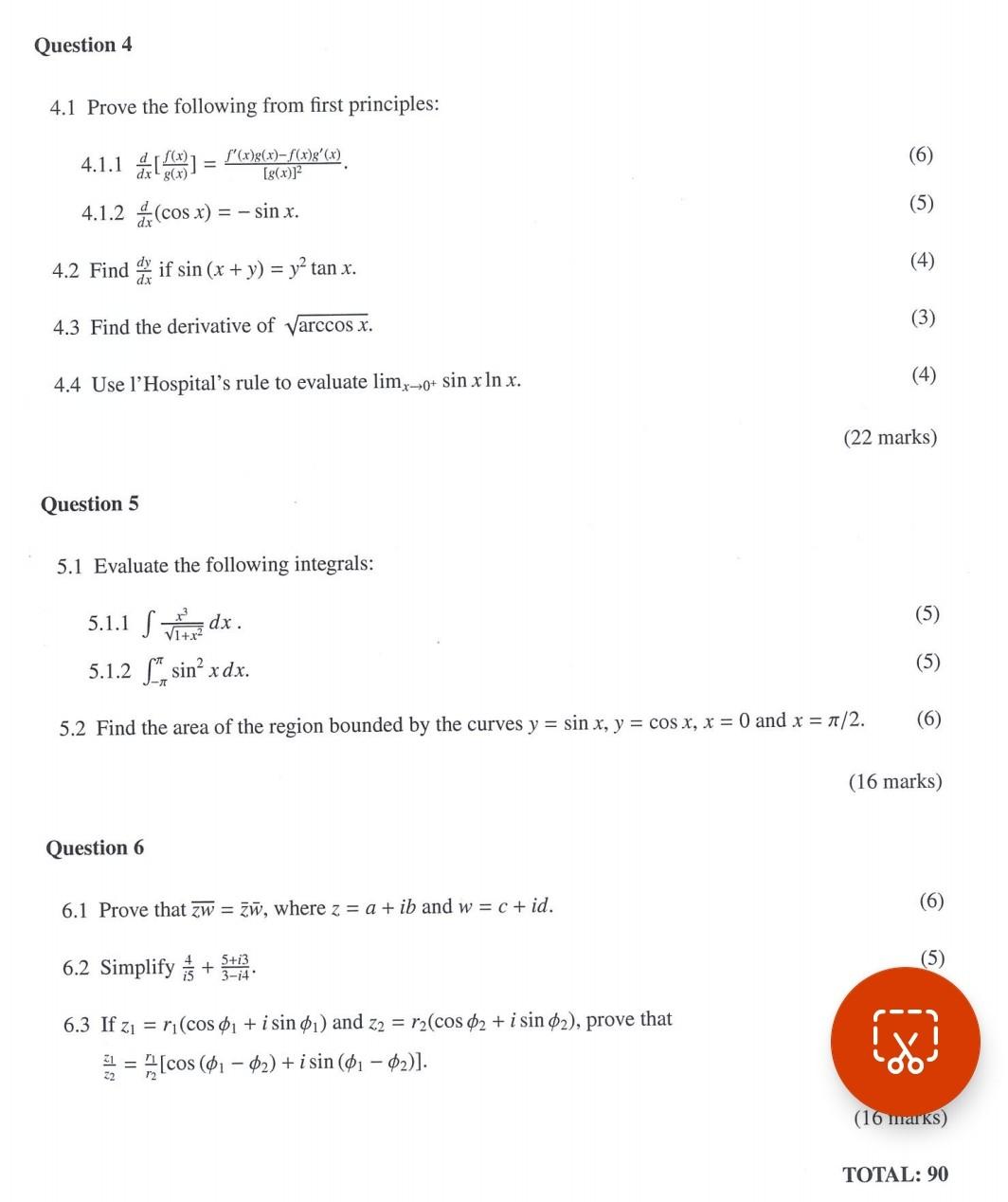 Solved 4.1 Prove the following from first principles: 4.1.1 | Chegg.com