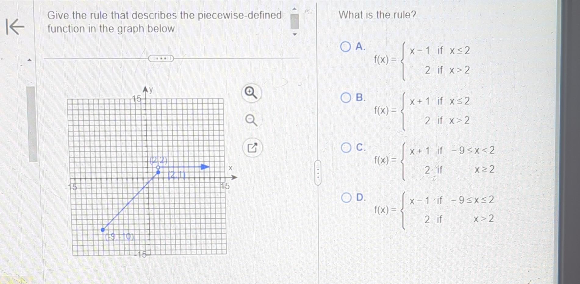 Solved Give the rule that describes the piecewise-defined | Chegg.com