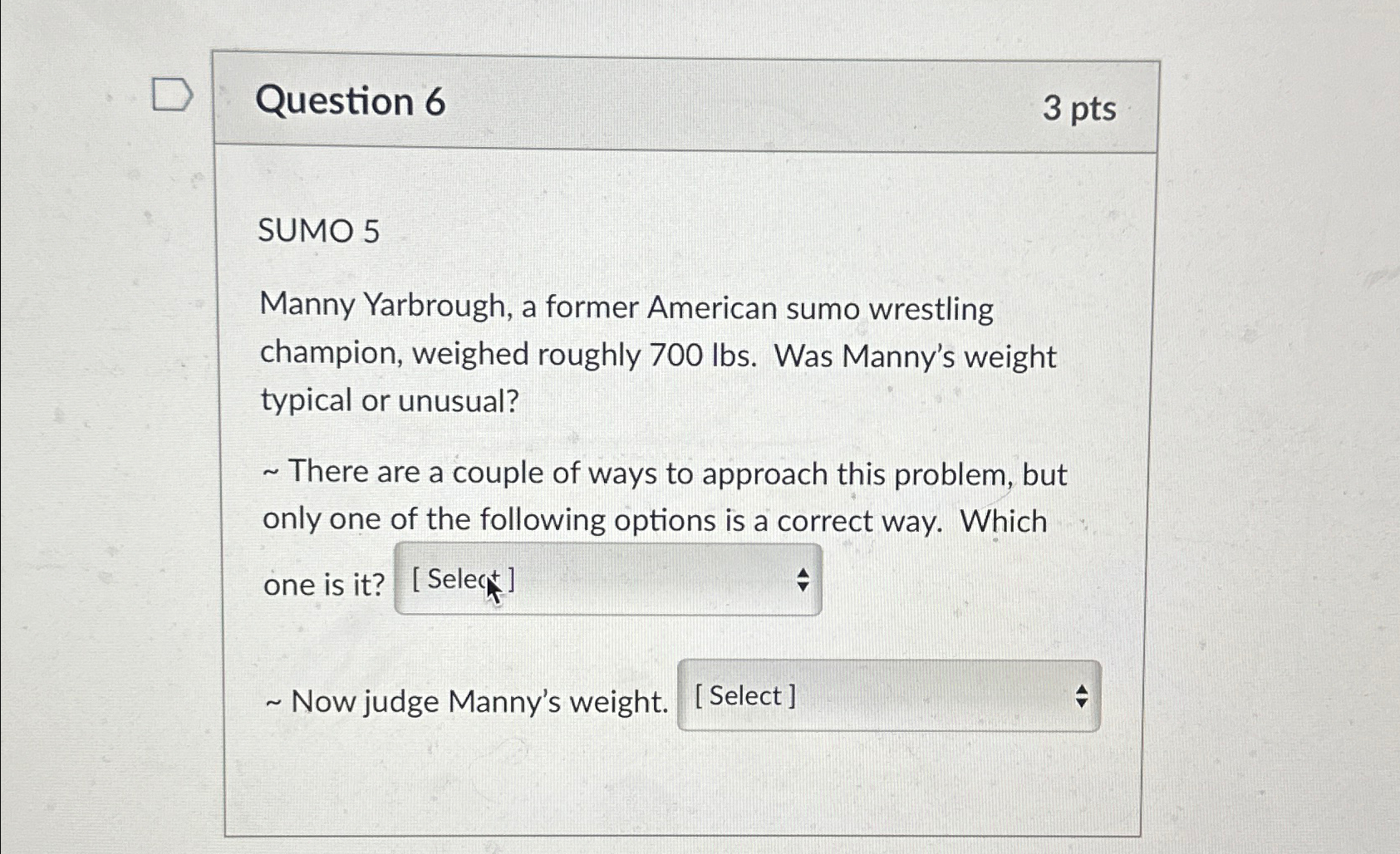 Solved Question 63 ﻿ptsSUMO 5Manny Yarbrough, a former | Chegg.com