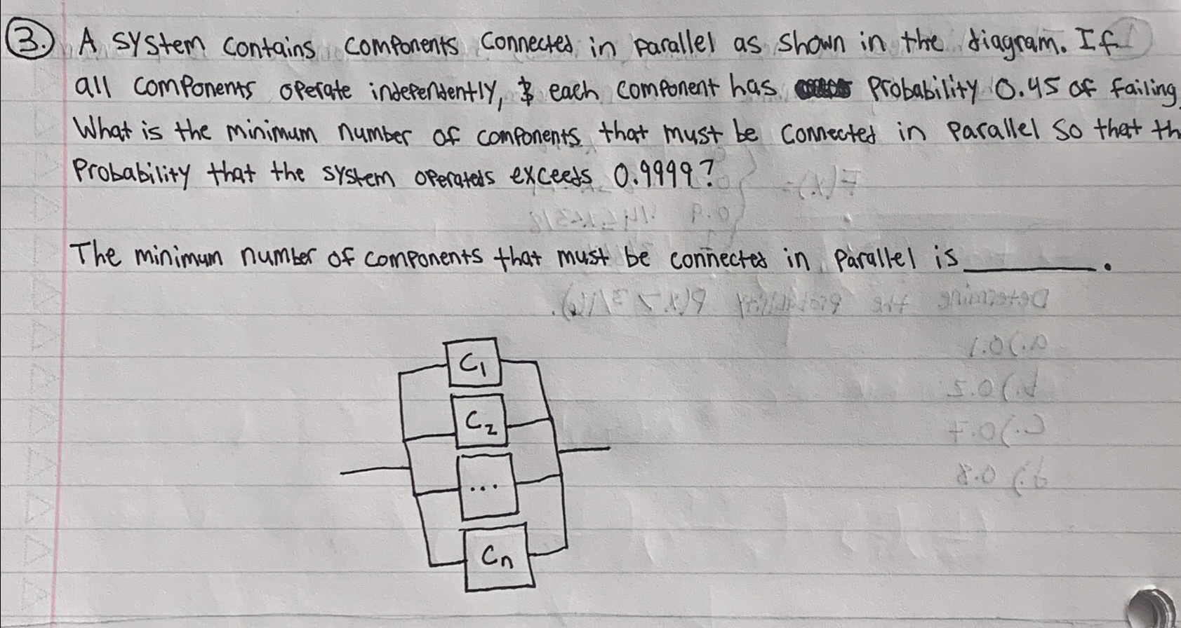 Solved (3.) ﻿A system contains components connected in | Chegg.com