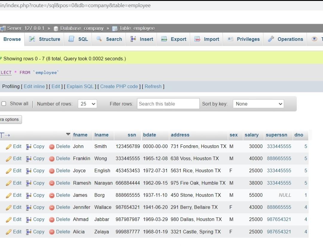 Solved in/index.php?route =/ sql\&pos =08db= company 8 table | Chegg.com