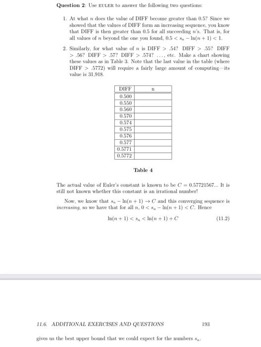 Solved 11.5. EULER'S CONSTANT 191 11.5 Euler's constant We | Chegg.com