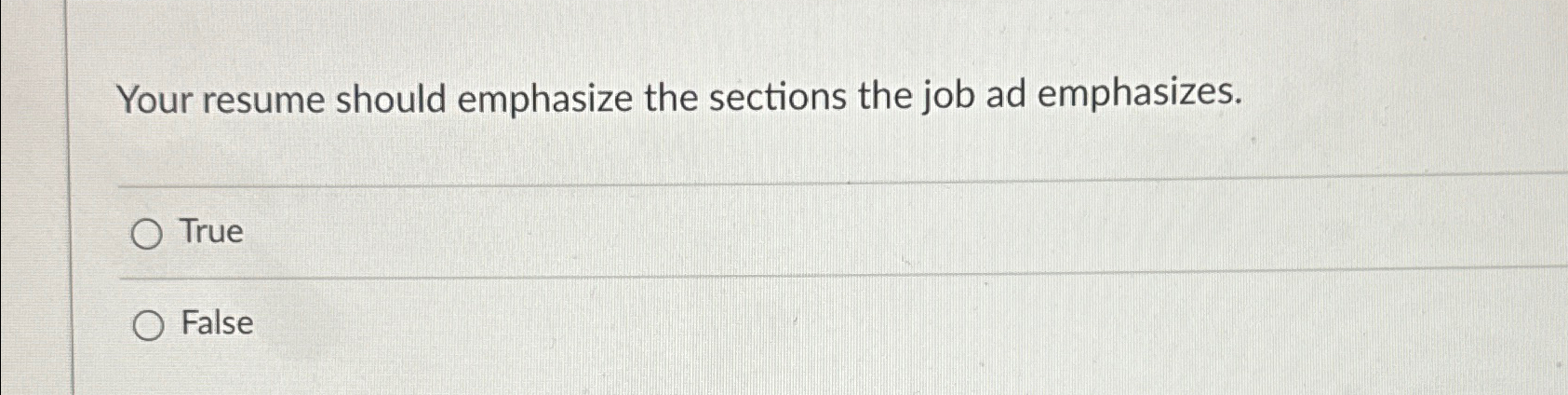 Solved Your resume should emphasize the sections the job ad | Chegg.com