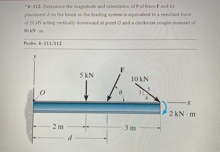 Solved 4 112 Determine The Magnitude And Orientation Of 0