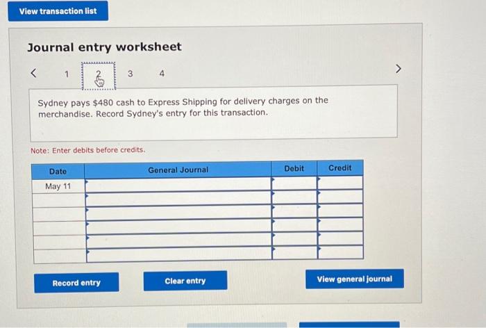 Solved Journal entry worksheet Sydney accepts delivery of | Chegg.com