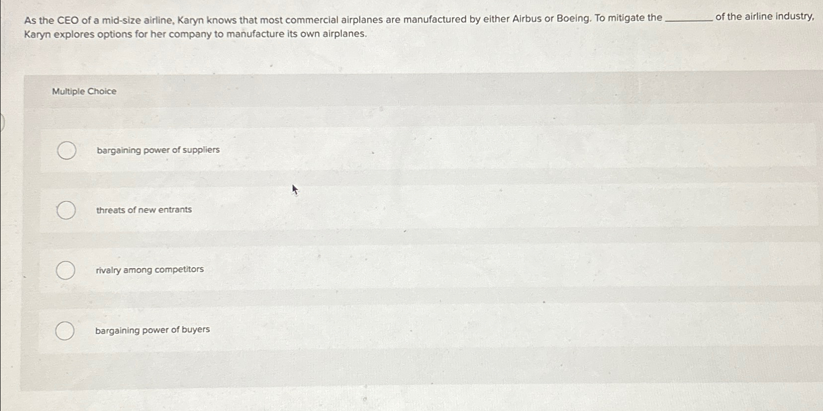 Solved As the CEO of a mid-size airline, Karyn knows that | Chegg.com