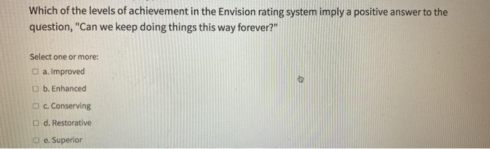 Solved Which of the levels of achievement in the Envision | Chegg.com