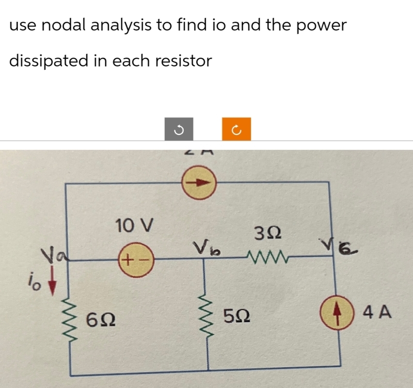 Solved use nodal analysis to find io and the power | Chegg.com