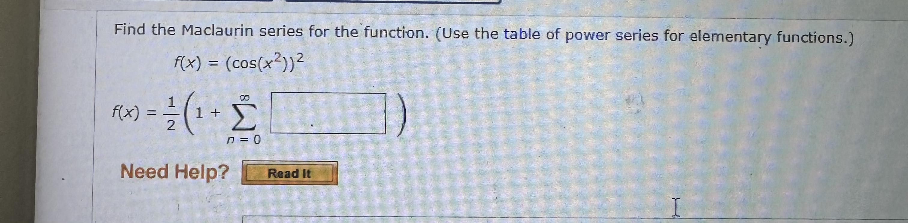 Solved Find the Maclaurin series for the function. (Use the | Chegg.com