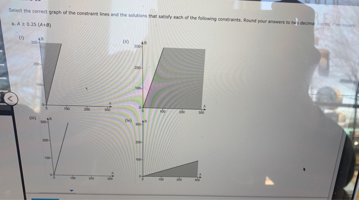 Solved Select the correct graph of the constraint lines and | Chegg.com