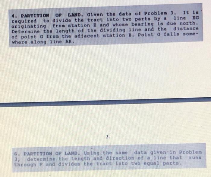 Solved 3. PARTITION OF LAND. Given the accompanying plot for | Chegg.com