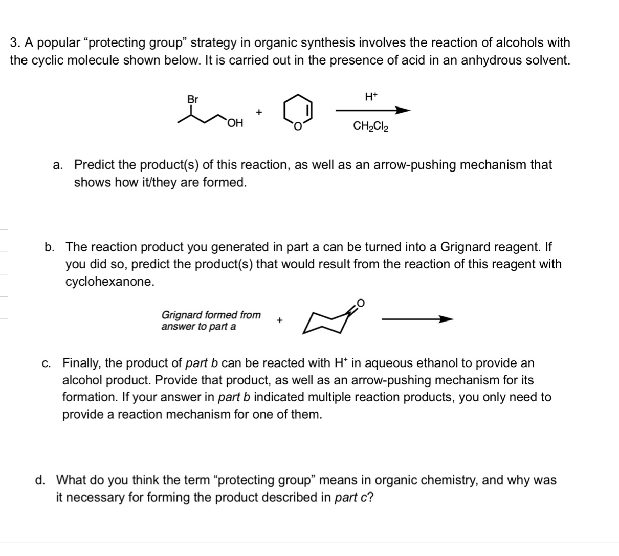 Solved A popular "protecting group" strategy in organic | Chegg.com