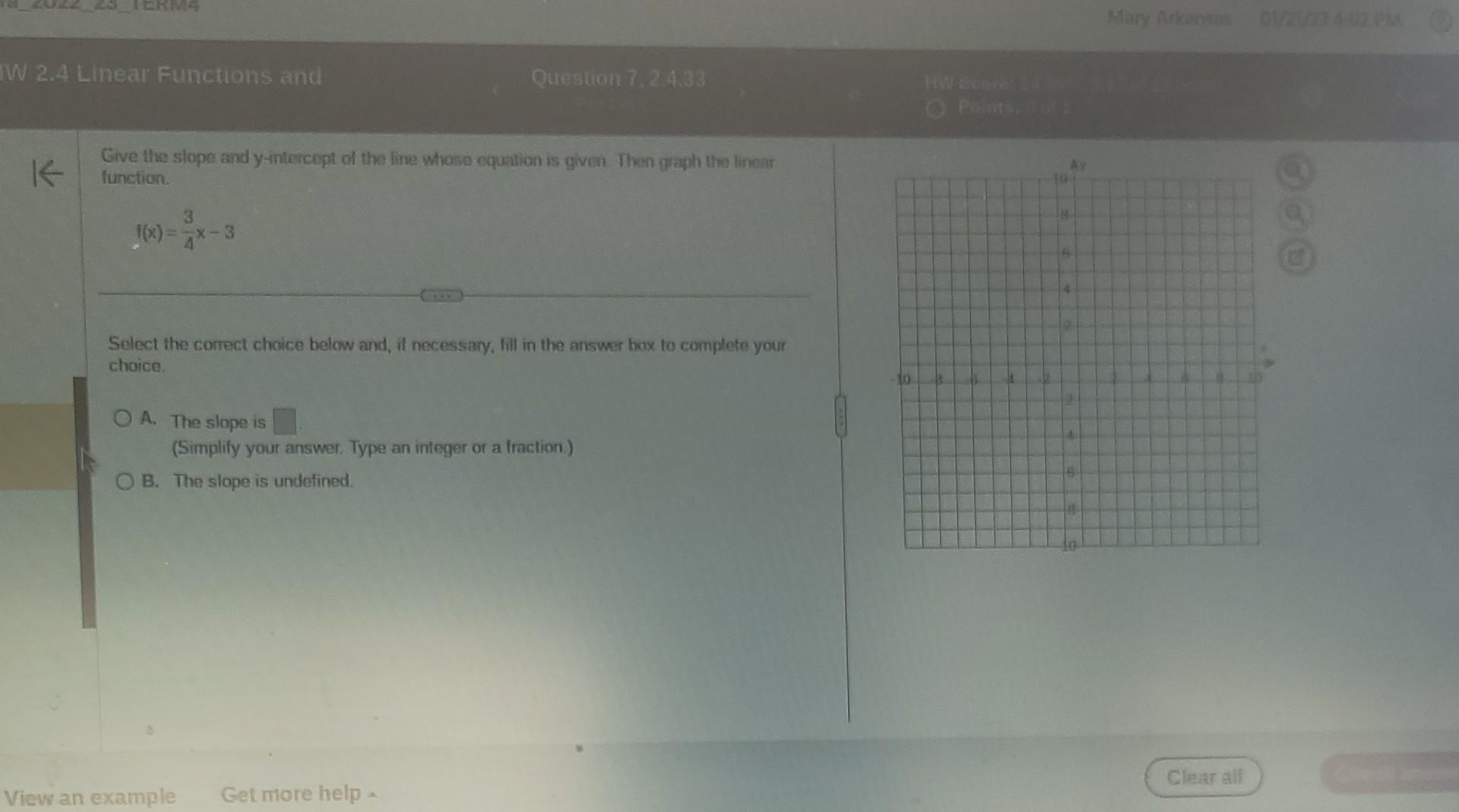 Solved Give the slope and y-intercept of the line whose | Chegg.com
